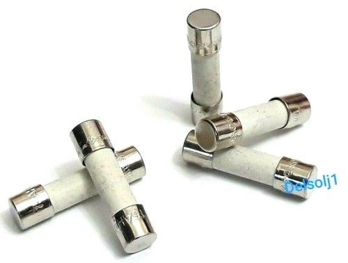 SET OF 5 BUSSMANN BUSS 5mm x 20mm T5AH250V T5AH 250V CERAMIC FUSES SLOW ...