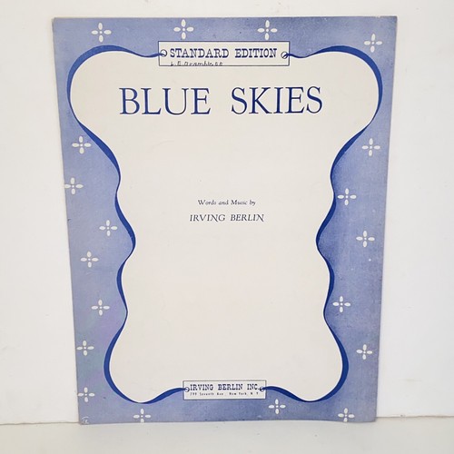 Vintage 1927 Blue Skies Sheet Music Standard Edition by Irving Berlin ...