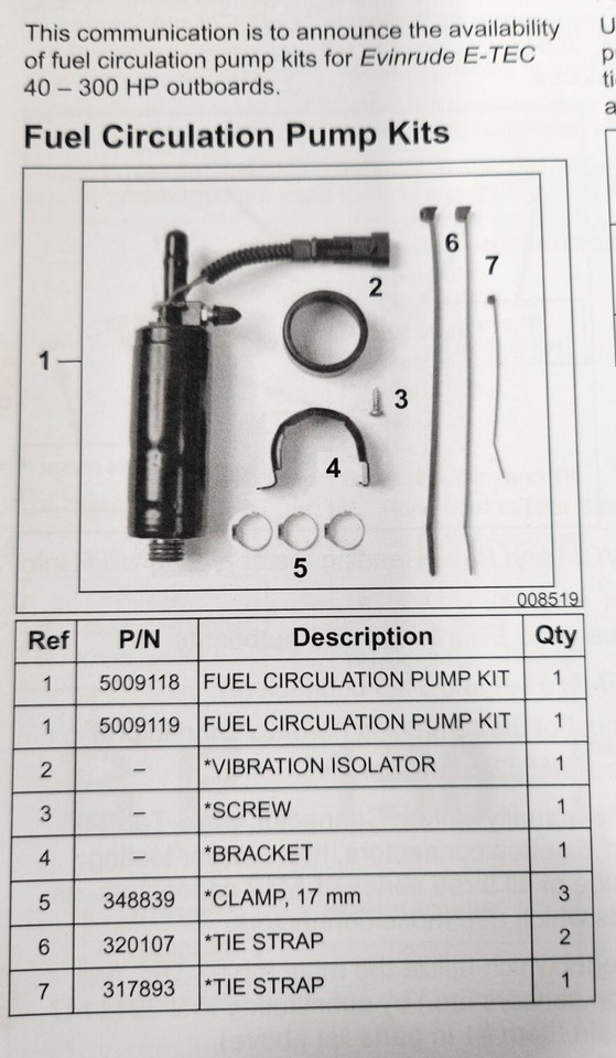 evinrude etec e-tec electric fuel pump vst 40 thru 300hp NEW oem ...