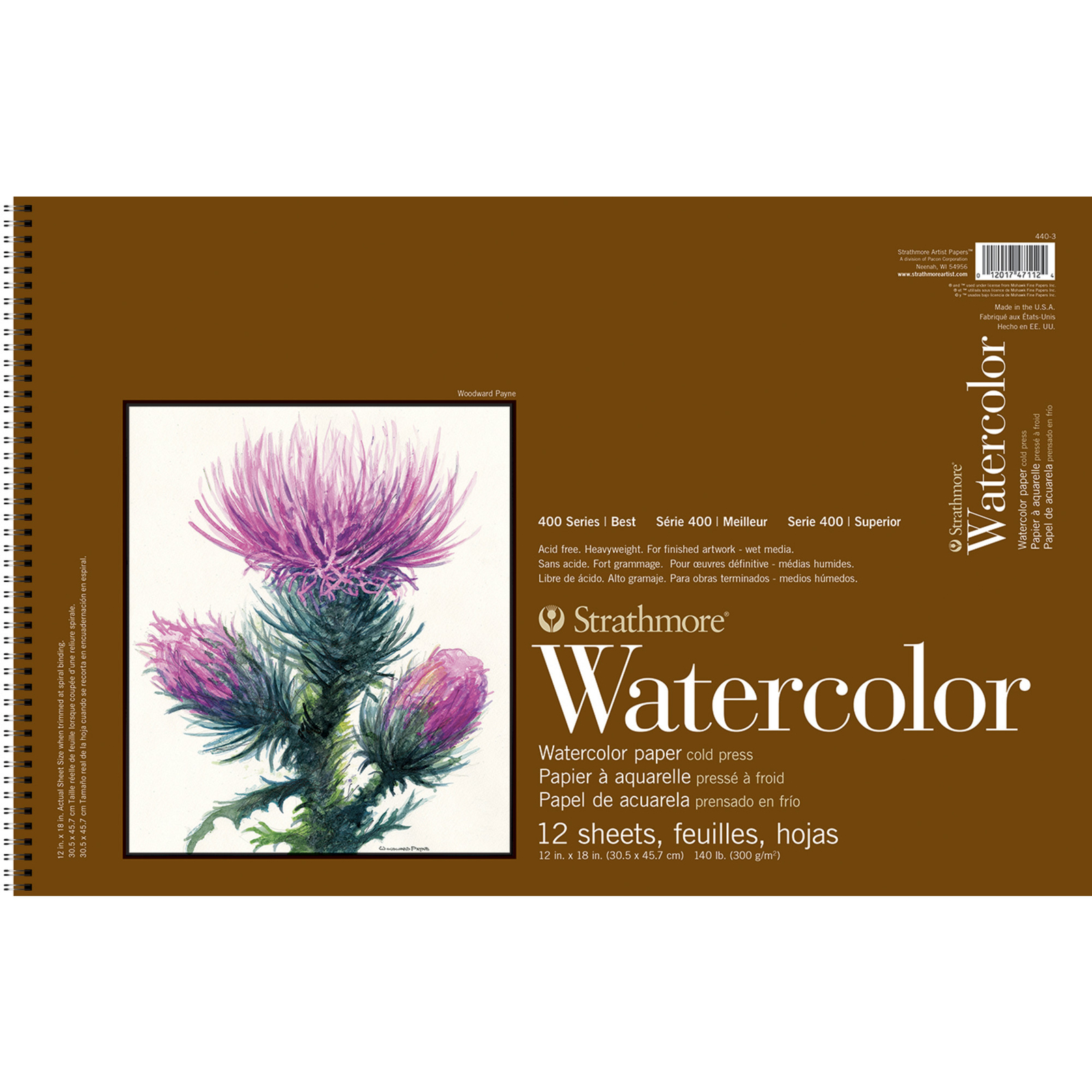 Strathmore Watercolor 400 Series Paper Block Cold Press 140 LB 12 ...
