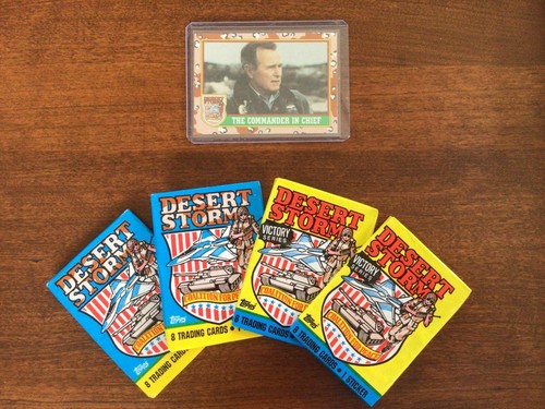 1991 Topps Desert Storm Cards George Bush Rookie + 4 Unopened Packs | eBay