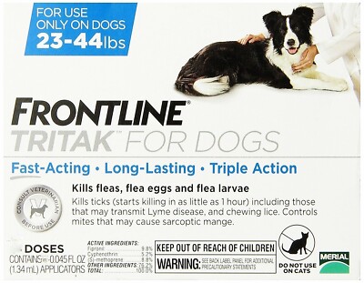 Frontline Plus Tritak Best Flea Tick mange Remedy | Dogs 23-44 lbs | 6 ...