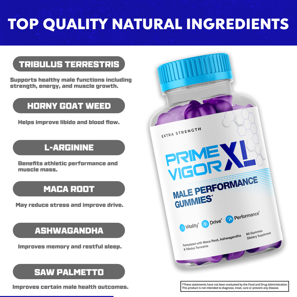 Prime Vigor XL Gummys for Men Advanced Performance Supplement Male ...