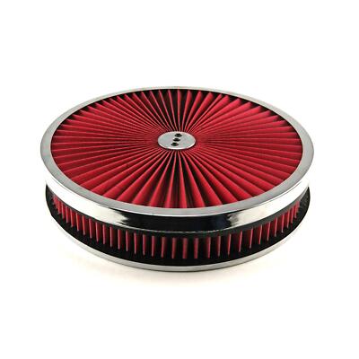 CHEVY SMALL BLOCK CHROME HI FLOW AIR CLEANER 14x2" DROP BASE 327 350 ...