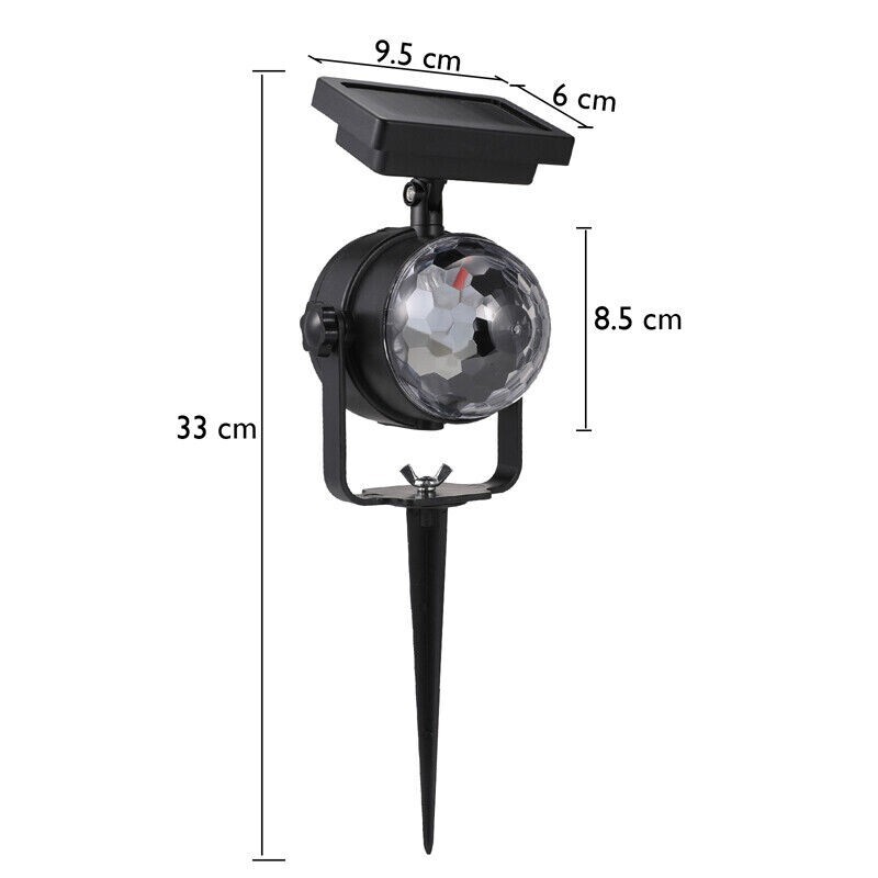 LED RGB Solar Projector Light Spotlight Auto Rotating Outdoor Garden ...