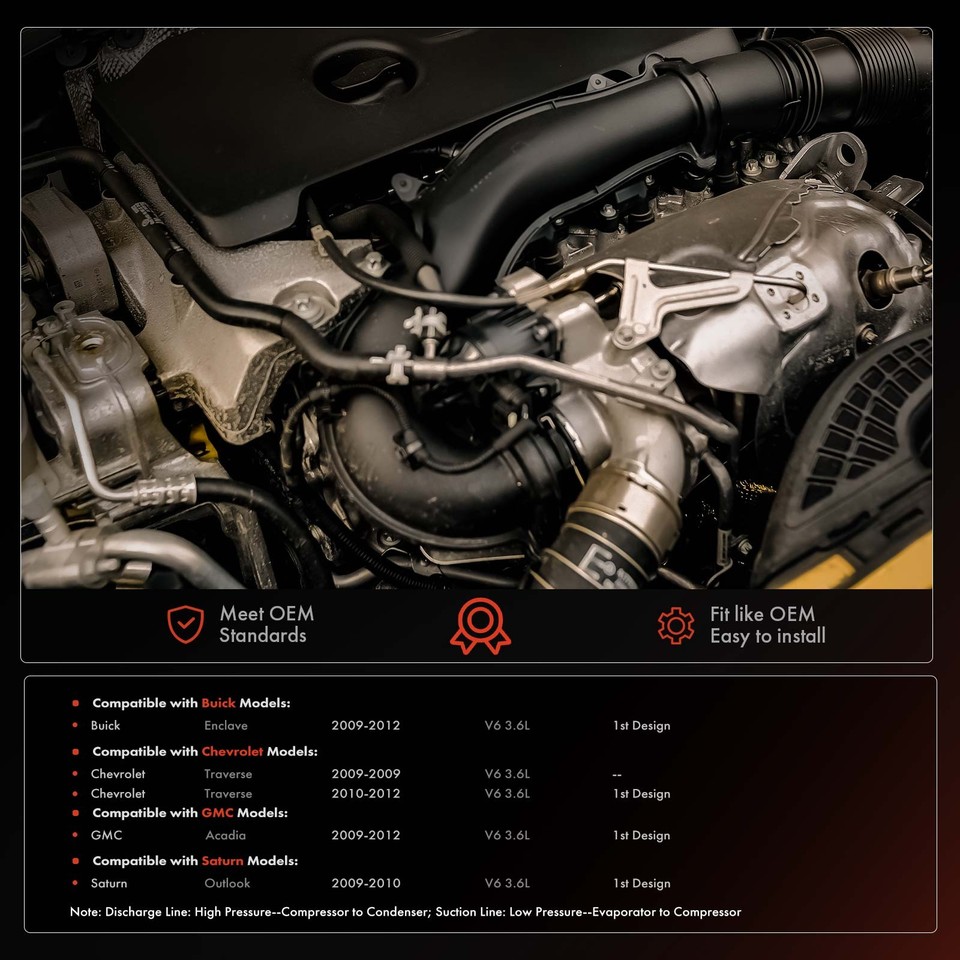 A/C Discharge & Suction Line for Chevrolet Traverse GMC Acadia 2009 ...