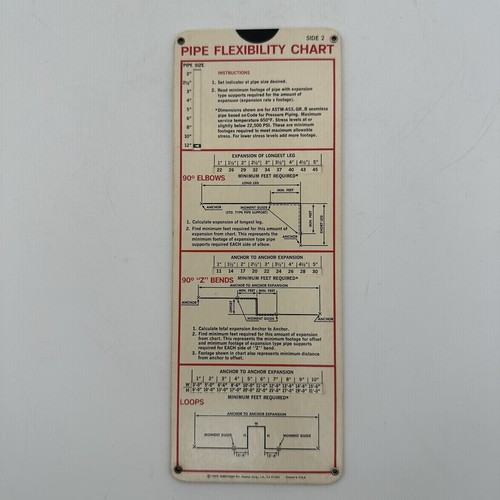 Vintage Anvil Ricwil Pipe Expansion Slide Chart Calculator 1979 | eBay