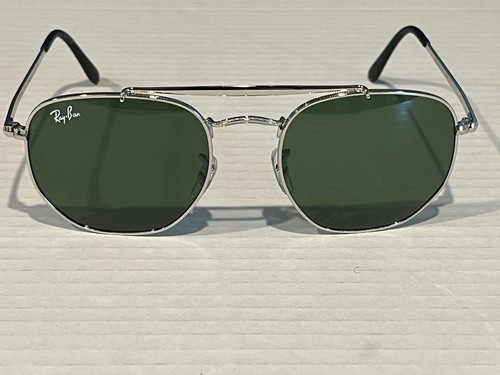 Ray-Ban RB3648 54MM Marshal Unisex Sunglasses Silver Frame/ Green Flat ...