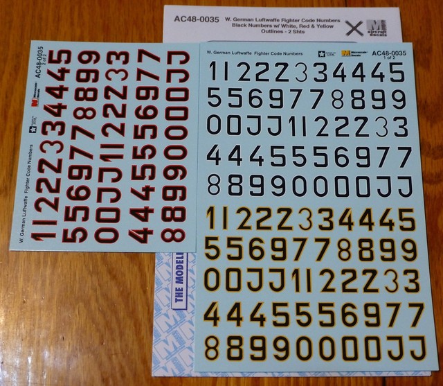 1/48 W. German Luftwaffe Fighter Code Numbers Decals - Microscale #AC48 ...