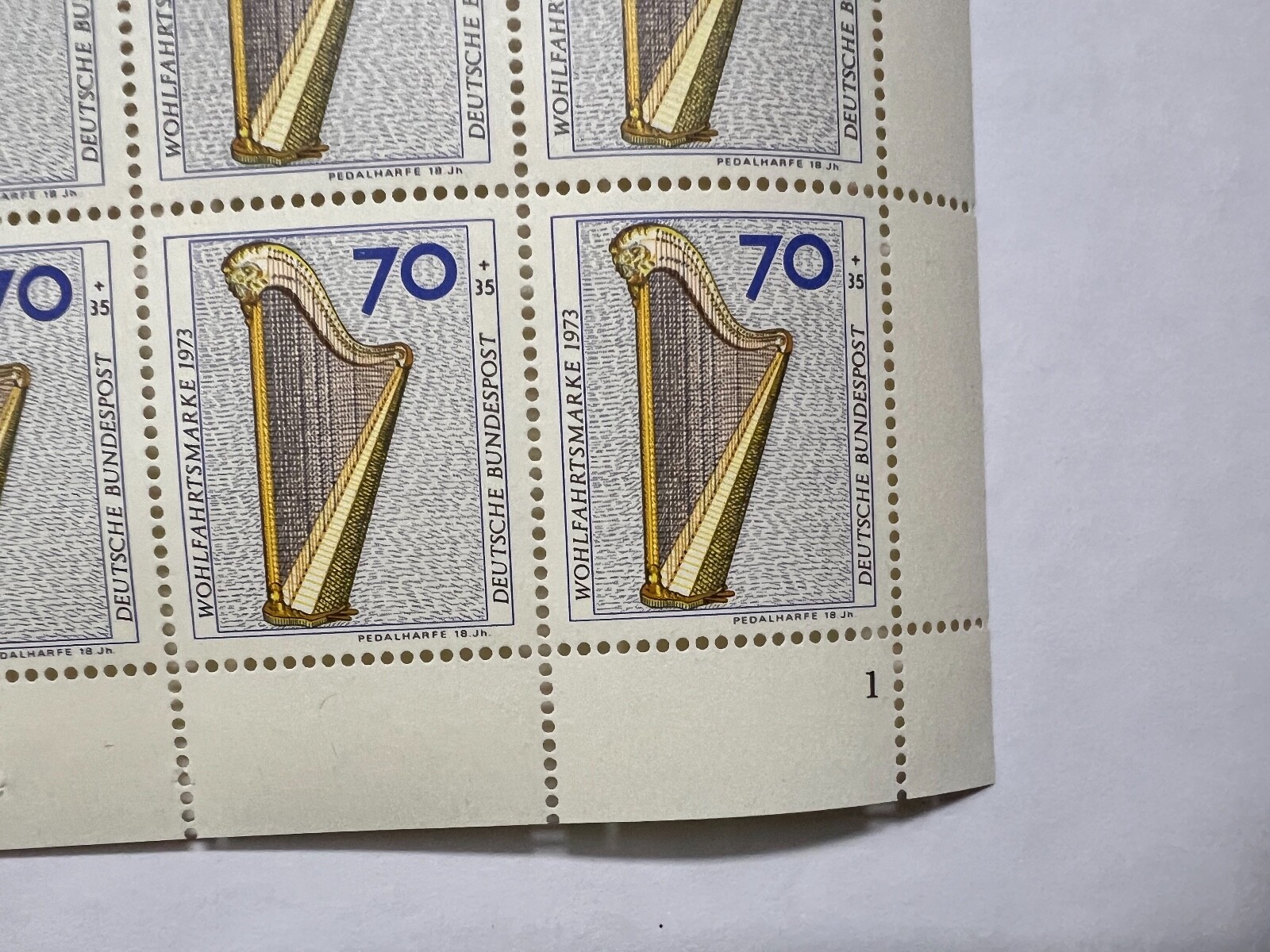 BUND BRD 50 er Bogen 782-785**FN 1 Musik Instrumente Horn Flügel Geige ...