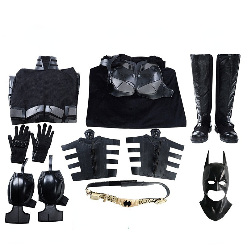 Batman The Dark Knight Cosplay Costume Black Jumpsuit Halloween Outfit ...