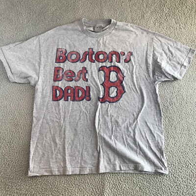 Boston Red Sox Best Dad Shirt Men's 2XL Gray Short Sleeve Crew Neck MLB ...