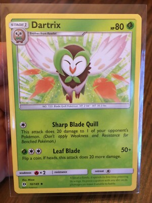 DARTRIX 2017 STAGE 1 POKEMON CARD SUN & MOON SET #10/149 - FREE ...