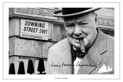 WINSTON CHURCHILL SIGNED PHOTO PRINT AUTOGRAPH PRIME MINISTER WORLD WAR ...
