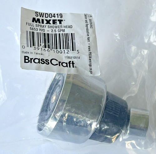 BRASSCRAFT Mixet Full Spray Shower Head SWD0419 5653 H/O - 2.5 GPM New ...