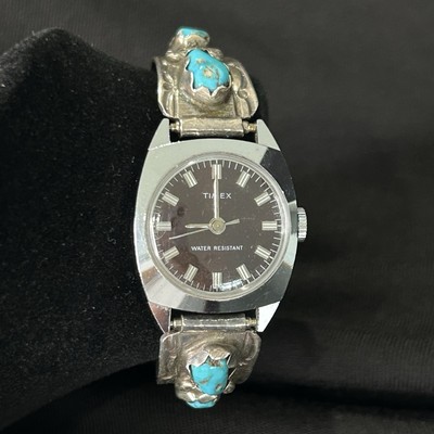Navajo Sterling Silver Turquoise Watch Timex Band 925 | eBay