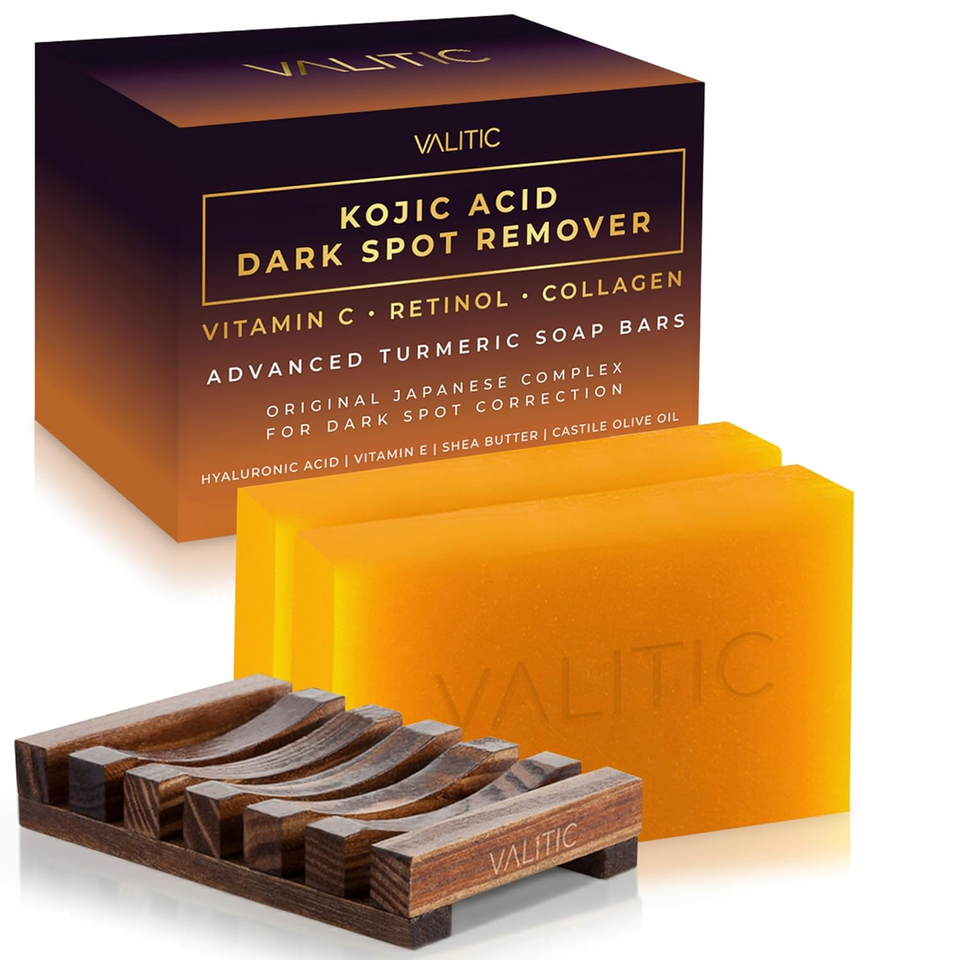 Kojic Acid Dark Spot Remover Soap Bar with Vitamin C,Retinol,Collagen ...