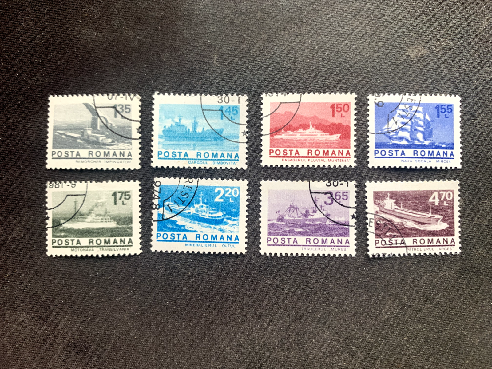ROMANIA POSTA ROMANA 1974 SHIPS FULL SET OF 8 STAMPS - FINE USED | eBay