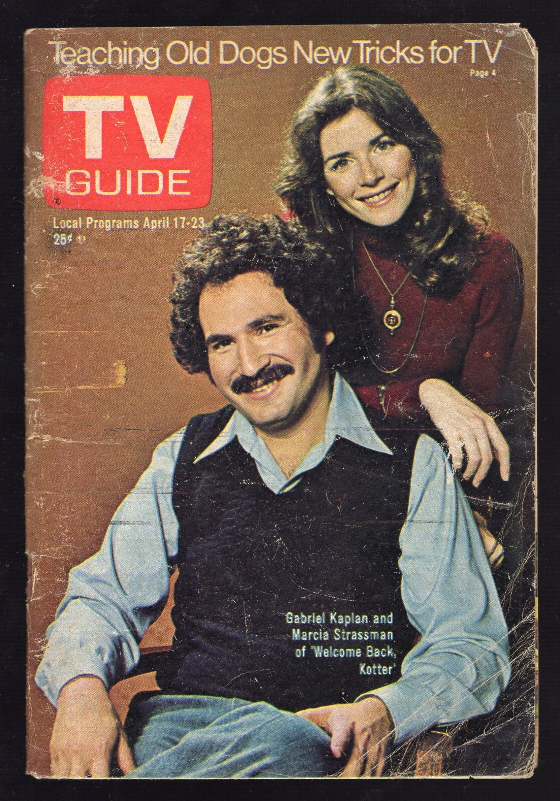 COVERS ONLY 1976 TV GUIDE WELCOME BACK KOTTER GABE KAPLAN & MARCIA ...