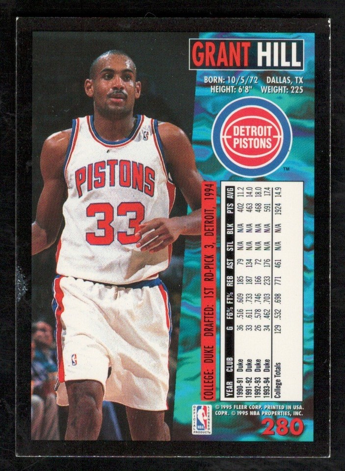 Grant Hill 1994-95 Fleer #280 RC Rookie Card | eBay
