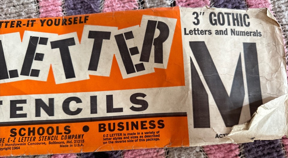 1964 Vintage 3" tall Stencils E-Z Letter Gothic paper | eBay