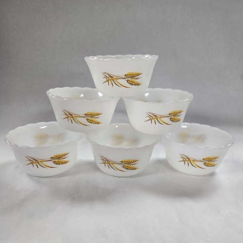MCM Fire King Wheat - 6 Oz Milk Glass Custard Dessert Cup Ramekins ...