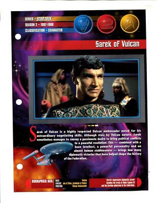 1997 Newfield Publications Star Trek Universe - "Sarek of Vulcan" | eBay