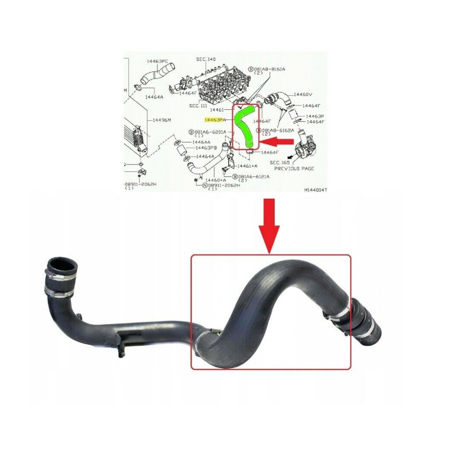 Intercooler Pipe Turbo Hose Left For Nissan Navara D40 Np300 2.5 Dci ...