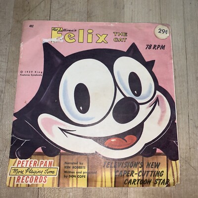 1959 FELIX THE CAT TV CARTOON STAR 7” RECORD 78 RPM PETER PAN RECORDS ...