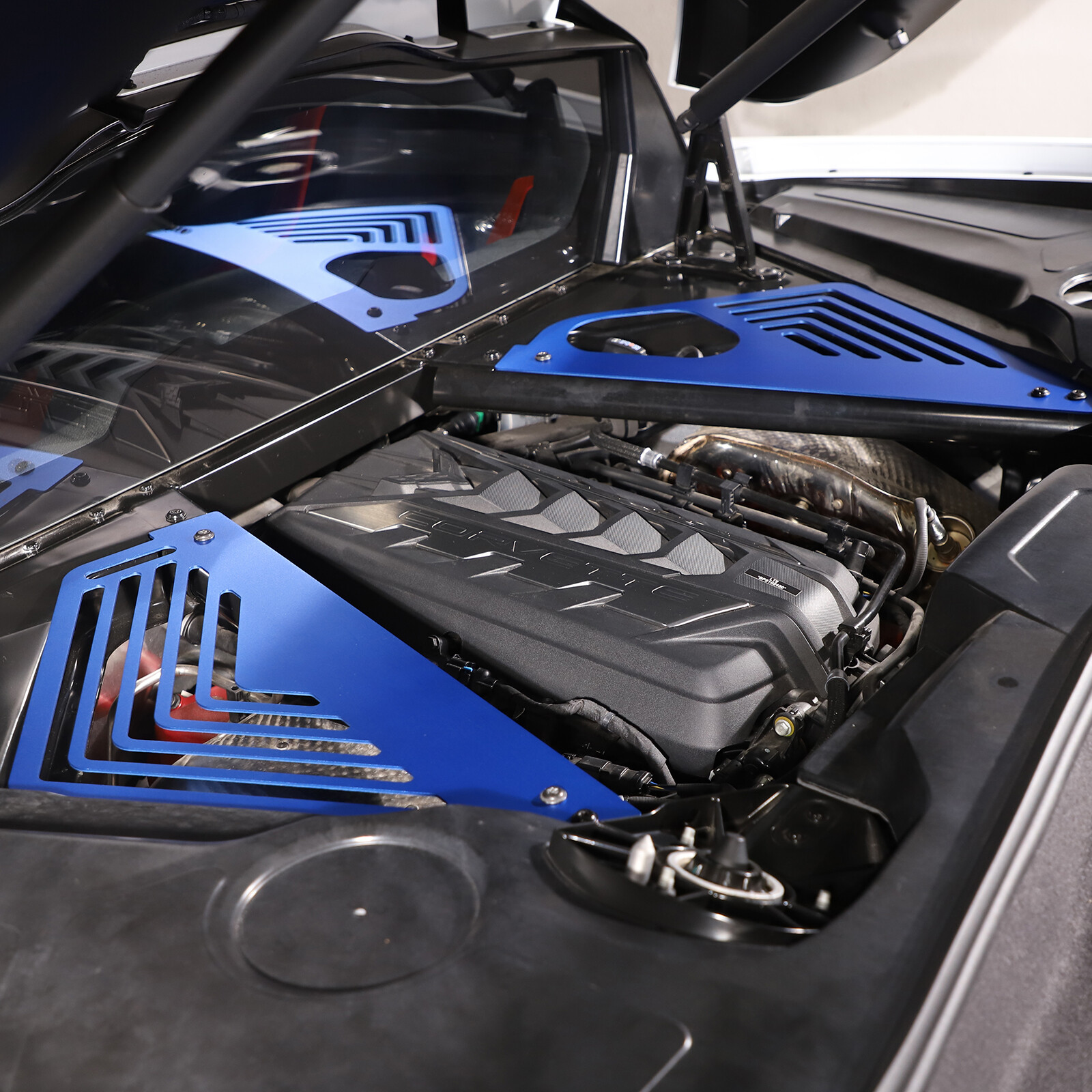 Blue Engine Cover For Corvette C8 2020-23 POWDER COATED Engine Bay ...
