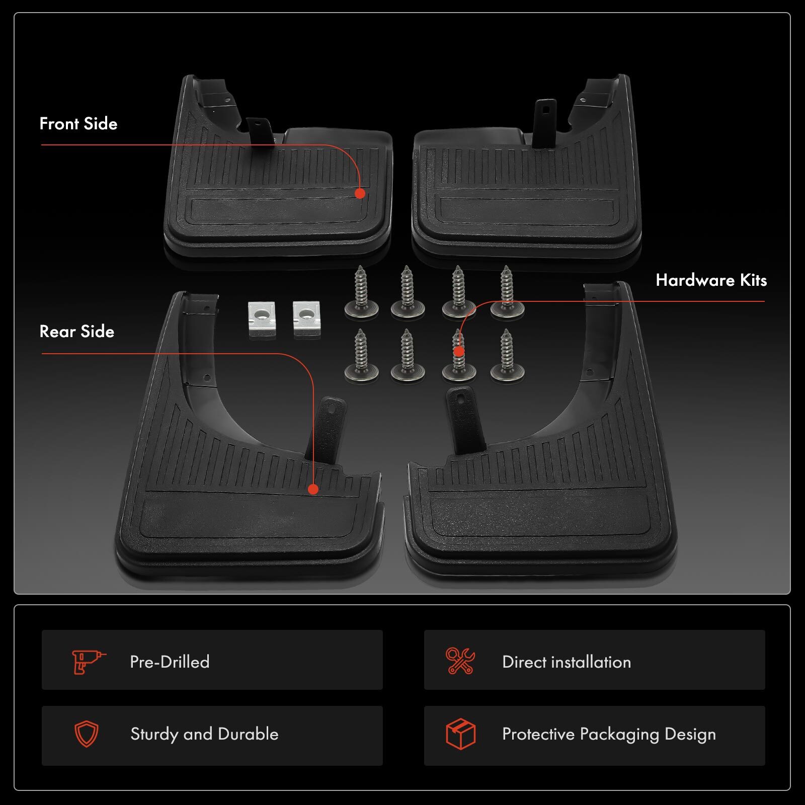 4x Front & Rear Mud Flaps Splash Guards for Nissan TITAN TITAN XD 2020 ...