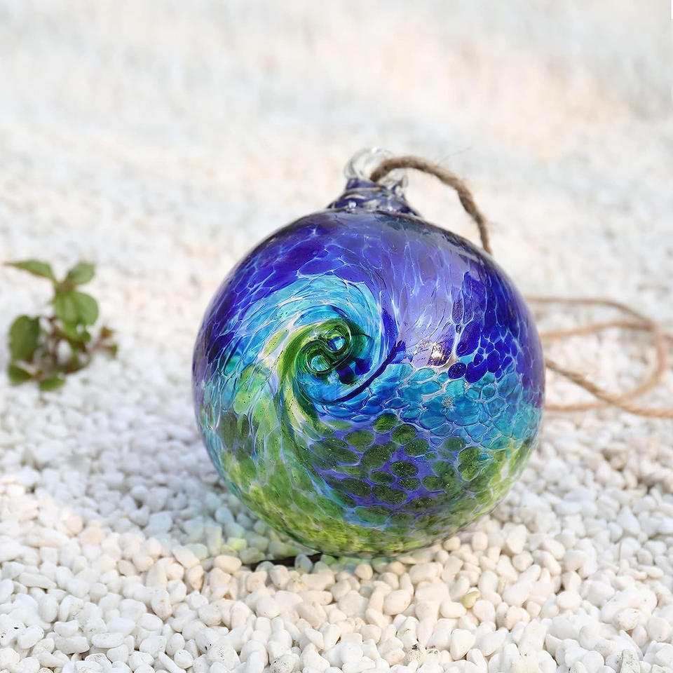 Hanging Garden Gazing Ball, Hand-Blown Glass Witch Ball for Outdoor ...