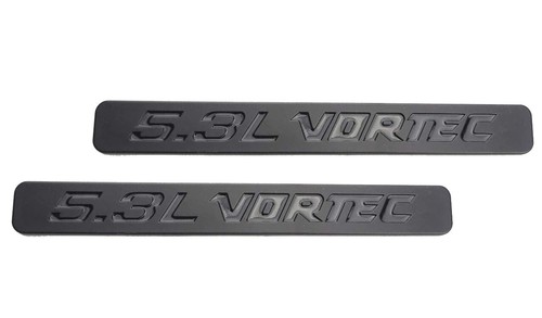 2x All Black 5.3L Vortec Hood Emblem Engine 3d logo Badge OEM Nameplate ...