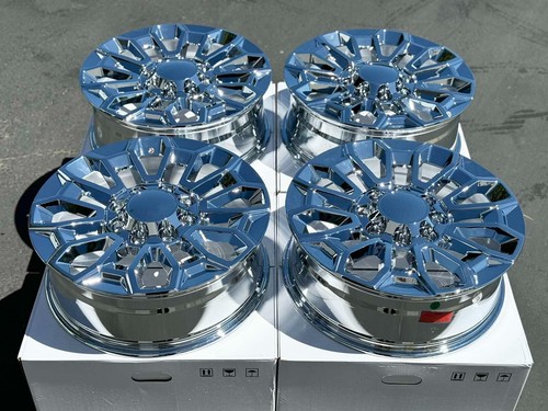 22" Chrome Wheels 22x8.5 8x180 Rims 2500 3500 Chevy Silverado GMC ...