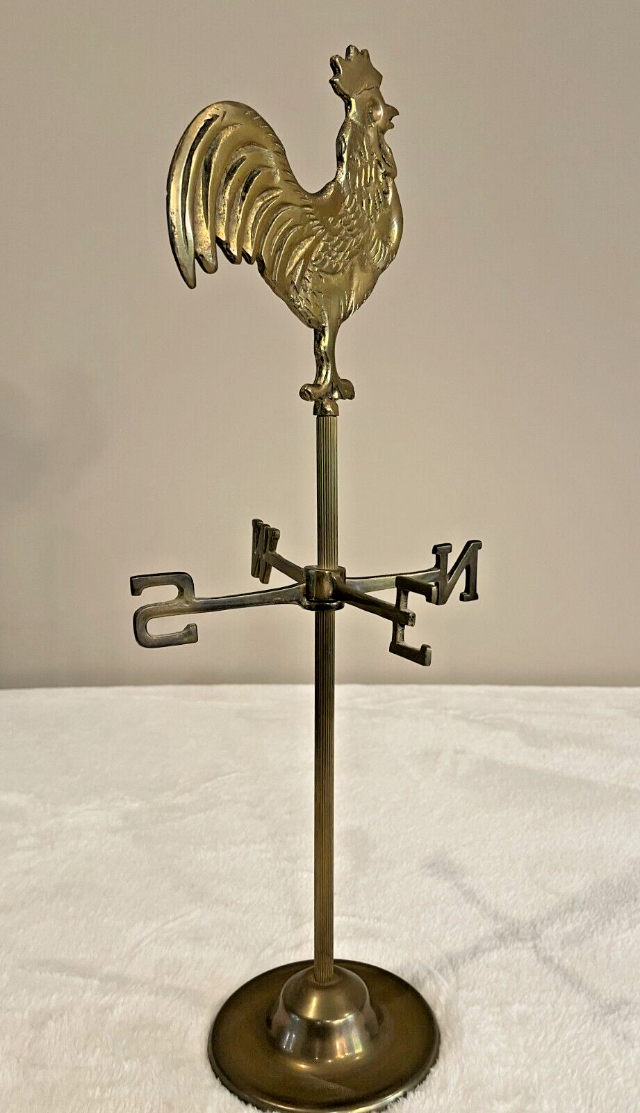 Vintage Brass Rooster Weathervane On Brass Base - 18" Tall | eBay