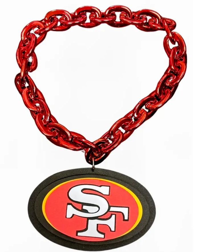 San Francisco 49ers NFL 3D Fan Chain Necklace Foam 3 Colors GOLD RED ...