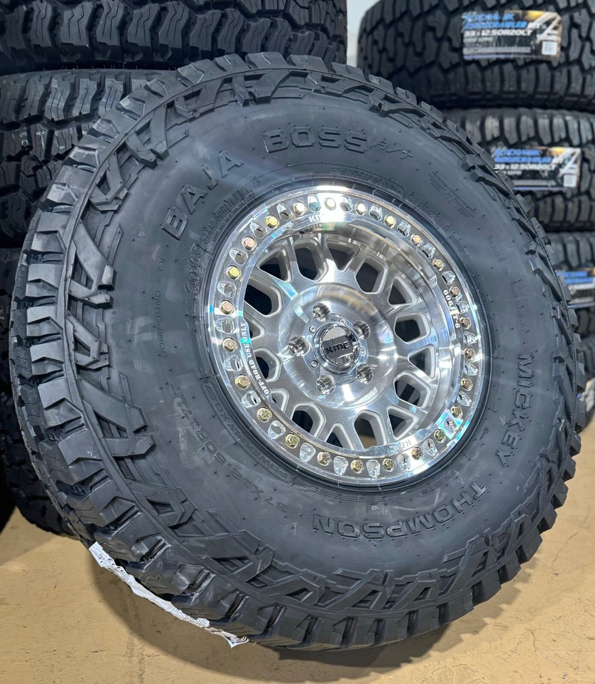 4) 17x9 KMC KM235 Crawl Beadlock Wheels 37" Baja Boss AT 5x5 Jeep ...