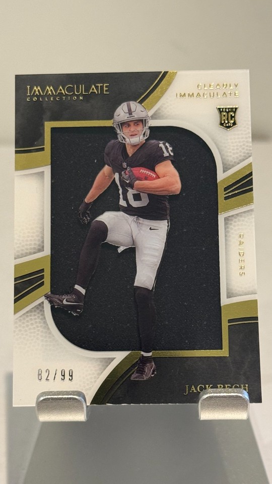 Jach Bech 2025 Panini Immaculate Clearly Rookie Jersey Patch Raiders ...