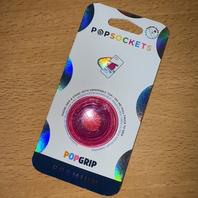 PopSockets Premium Electric Sunrise Clear Neon Pink PopSocket Pop ...