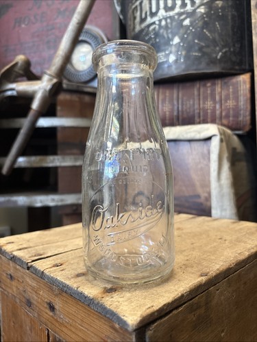 Vintage Pint Milk Bottle Oakside Dairy Woodstock Illinois 1935 | eBay
