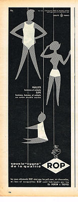 PUBLICITE ADVERTISING 104 1956 ROP sous vetements chaussettes bas | eBay