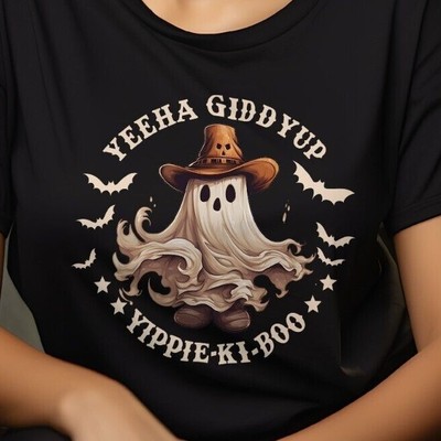 YEEHA Cowboy Ghost YIPPEE KI BOO Halloween Short-Sleeve Unisex T-Shirt ...