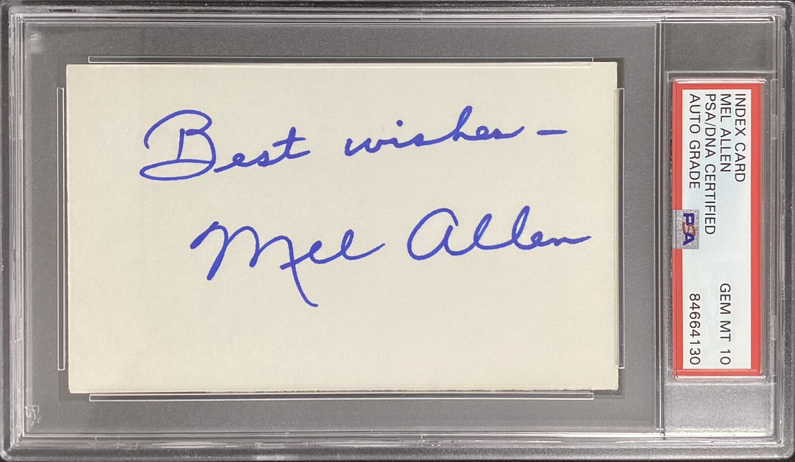 Mel Allen Signed Index Card Baseball Yankees Announcer PSA/DNA Auto Gem ...