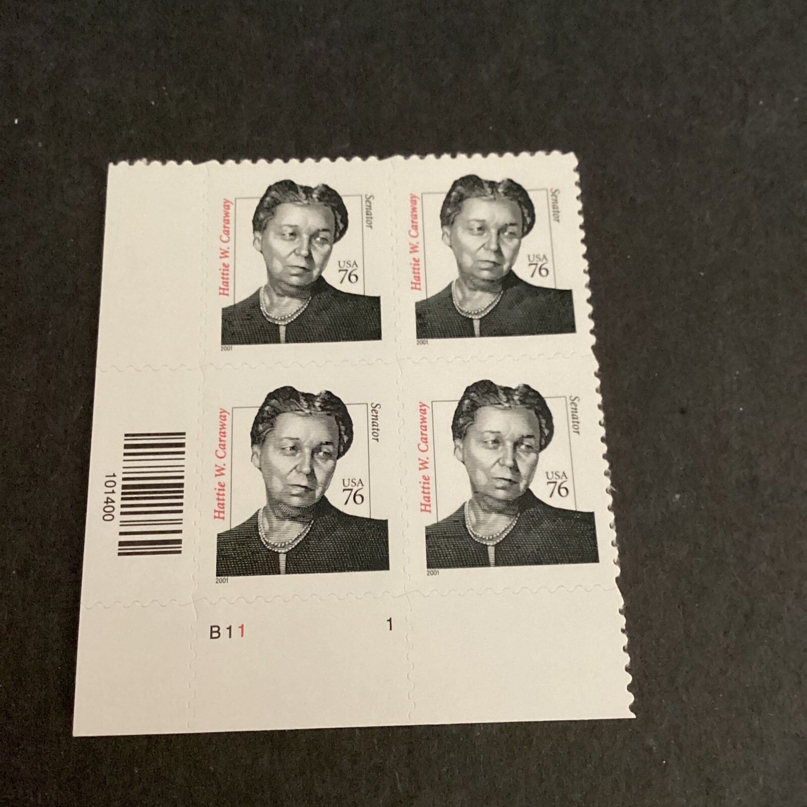 Scott# 3431 Hattie Caraway-Distinguished American Series-Plate Block of ...