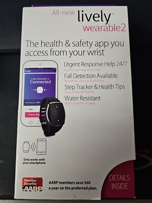 Lively - Lively Wearable2 Mobile Medical Alert Plus Step Tracker Black ...