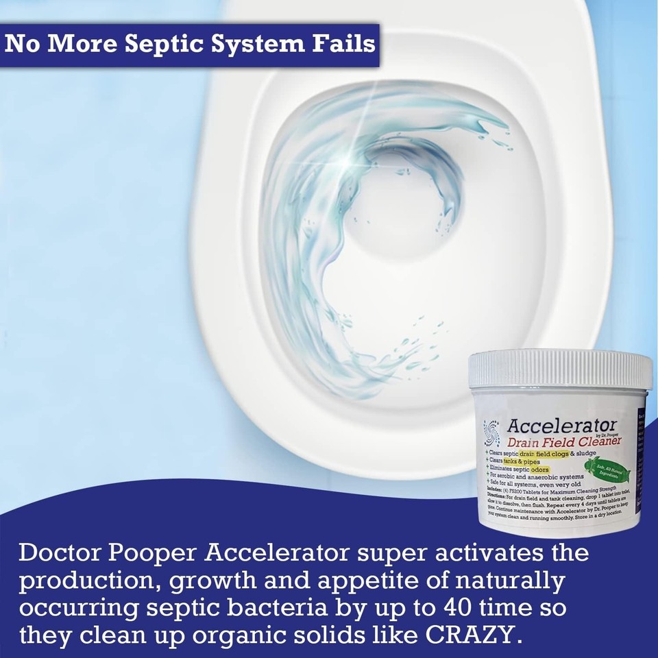 Drain Field Cleaner Tablets by Dr Pooper Clears Septic Tanks Drain ...