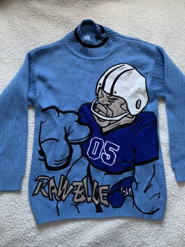 Vintage 90's Navy Blue Fat Albert Football #5 Pullover Sweater Medium ...