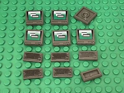 Lego 6 Dark Gray 2x2 Tile With Computer Monitor And 6 Keyboard Pattern ...