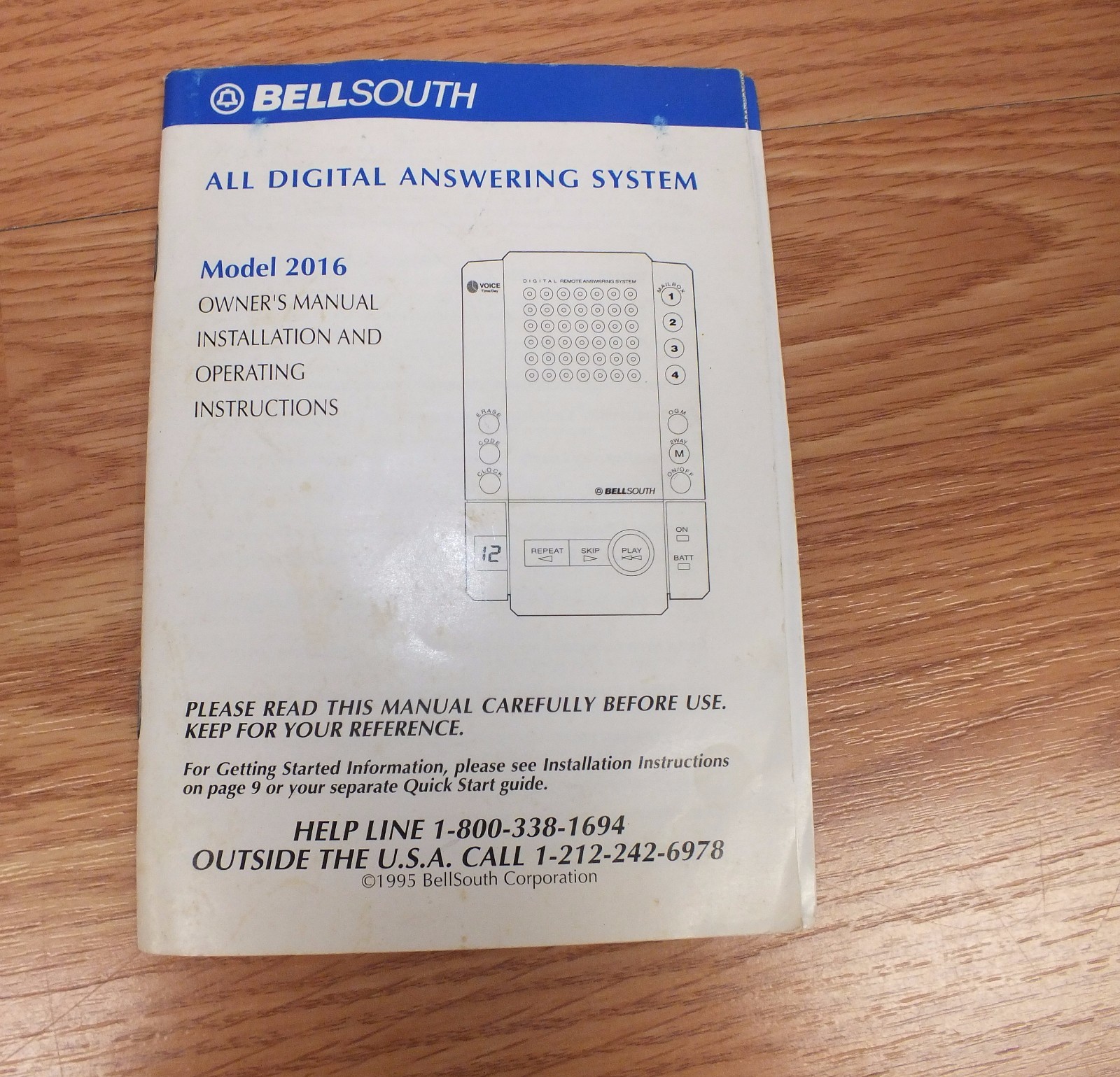 Bellsouth (2016) 4 Mailbox Digital Remote Answering Machine w/ A/C ...