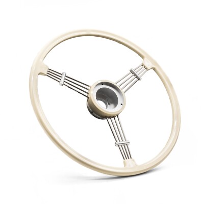 Steering Wheel Ivory Color Banjo 400mm 15inch Vintage Iron 3 Spoke | eBay